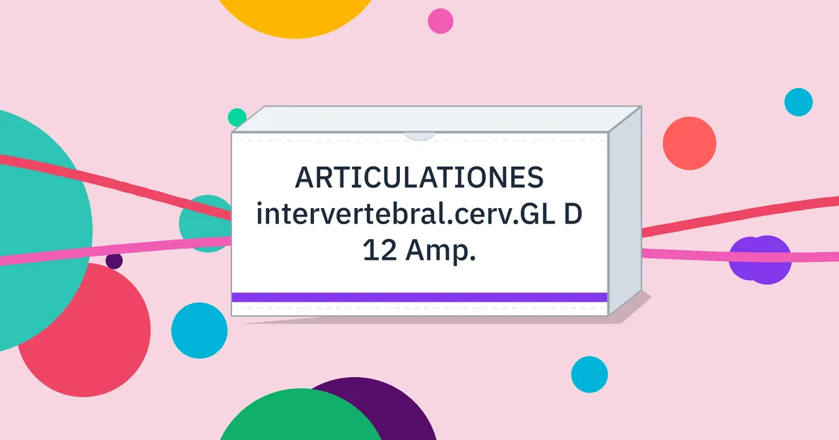 Symbolbild: Packung mit der Aufschrift ARTICULATIONES intervertebral.cerv.GL D 12 Amp. (PZN 02906839) – Verfügbarkeit und Bezug in Apotheken in Frankfurt am Main