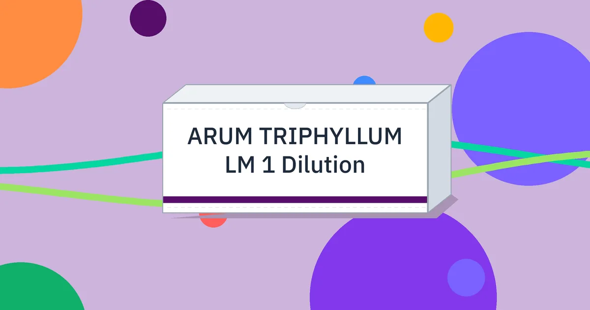 Symbolbild: Packung mit der Aufschrift ARUM TRIPHYLLUM LM 1 Dilution (PZN 12780575) – Verfügbarkeit und Bezug in Apotheken in Frankfurt am Main