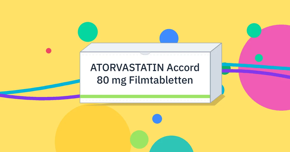 Symbolbild: Packung mit der Aufschrift ATORVASTATIN Accord 80 mg Filmtabletten (PZN 13980767) – Verfügbarkeit und Bezug in Apotheken in Frankfurt am Main