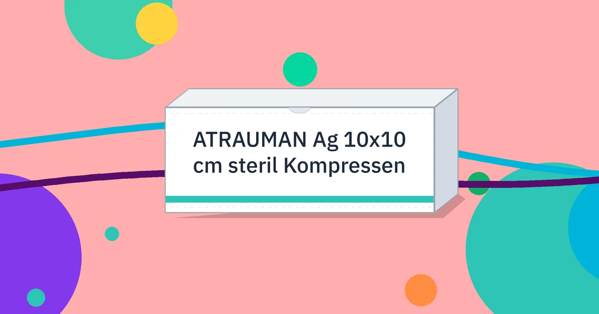 Symbolbild: Packung mit der Aufschrift ATRAUMAN Ag 10x10 cm steril Kompressen (PZN 15881621) – Verfügbarkeit und Bezug in Apotheken in Frankfurt am Main