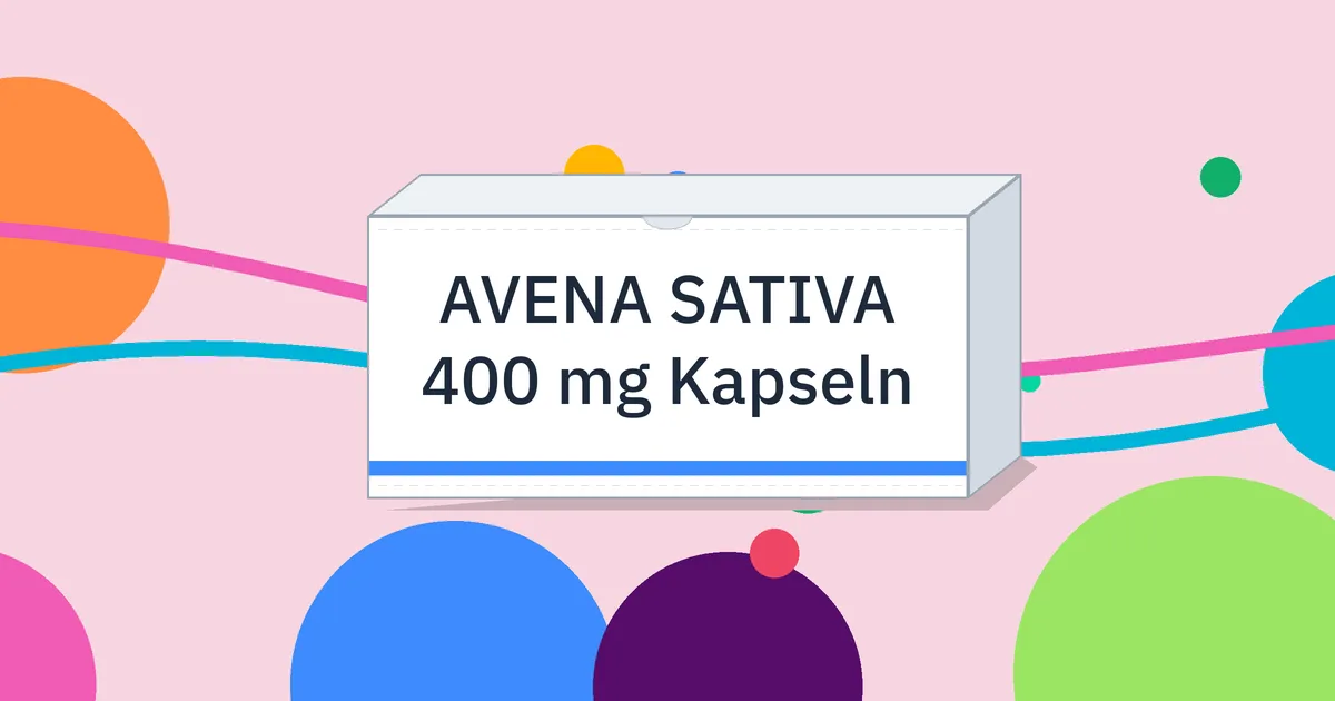 Symbolbild: Packung mit der Aufschrift AVENA SATIVA 400 mg Kapseln (PZN 18216060) – Verfügbarkeit und Bezug in Apotheken in Frankfurt am Main