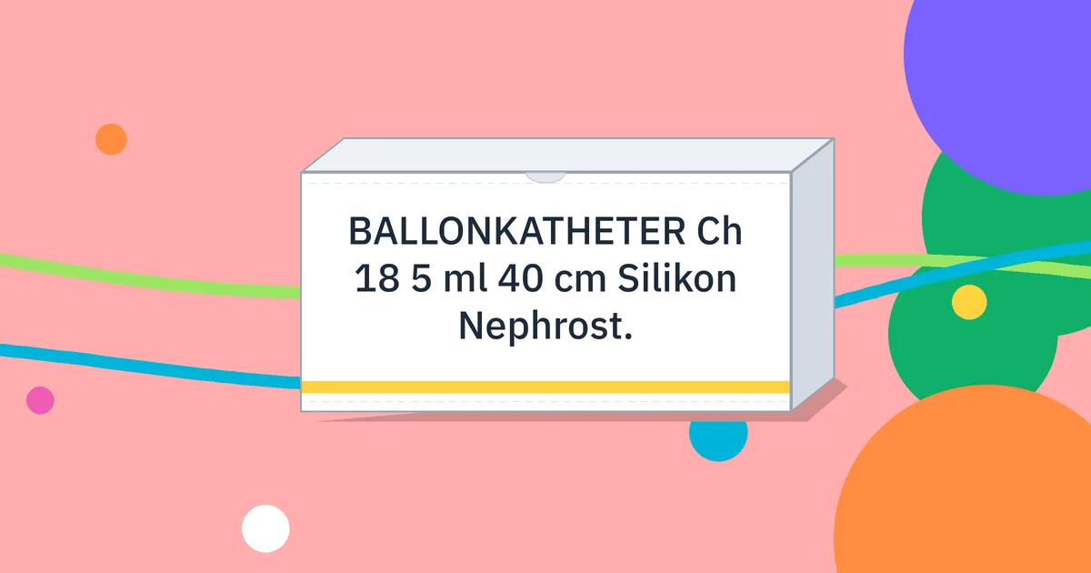 Symbolbild: Packung mit der Aufschrift BALLONKATHETER Ch 18 5 ml 40 cm Silikon Nephrost. (PZN 00786650) – Verfügbarkeit und Bezug in Apotheken in Frankfurt am Main