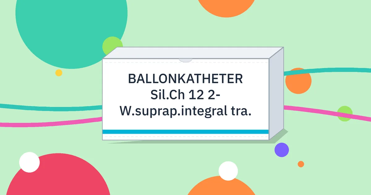 Symbolbild: Packung mit der Aufschrift BALLONKATHETER Sil.Ch 12 2-W.suprap.integral tra. (PZN 14350376) – Verfügbarkeit und Bezug in Apotheken in Frankfurt am Main