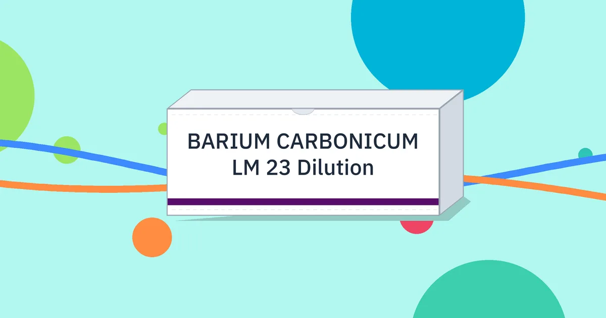 Symbolbild: Packung mit der Aufschrift BARIUM CARBONICUM LM 23 Dilution (PZN 12789062) – Verfügbarkeit und Bezug in Apotheken in Frankfurt am Main