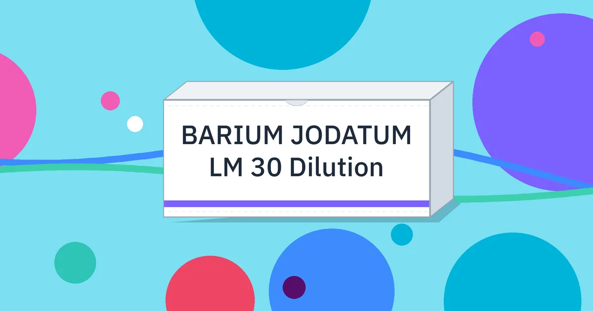 Symbolbild: Packung mit der Aufschrift BARIUM JODATUM LM 30 Dilution (PZN 12790071) – Verfügbarkeit und Bezug in Apotheken in Frankfurt am Main