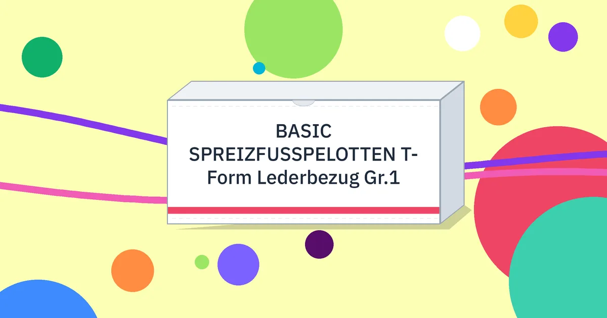 Symbolbild: Packung mit der Aufschrift BASIC SPREIZFUSSPELOTTEN T-Form Lederbezug Gr.1 (PZN 15381143) – Verfügbarkeit und Bezug in Apotheken in Frankfurt am Main
