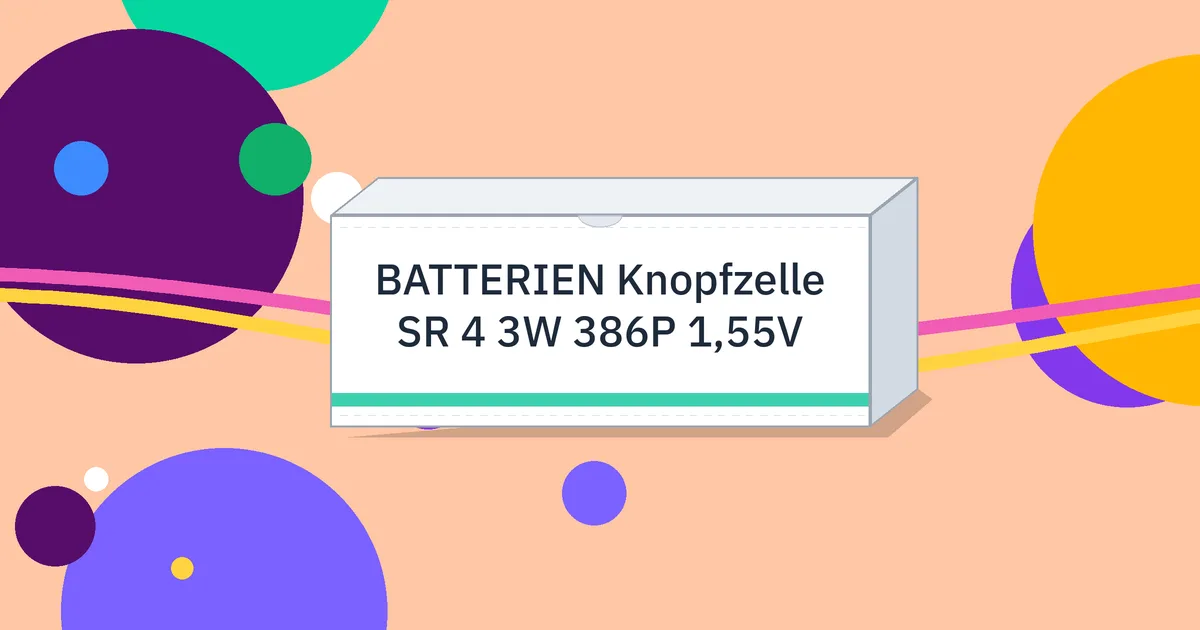 Symbolbild: Packung mit der Aufschrift BATTERIEN Knopfzelle SR 4 3W 386P 1,55V (PZN 01371804) – Verfügbarkeit und Bezug in Apotheken in Frankfurt am Main