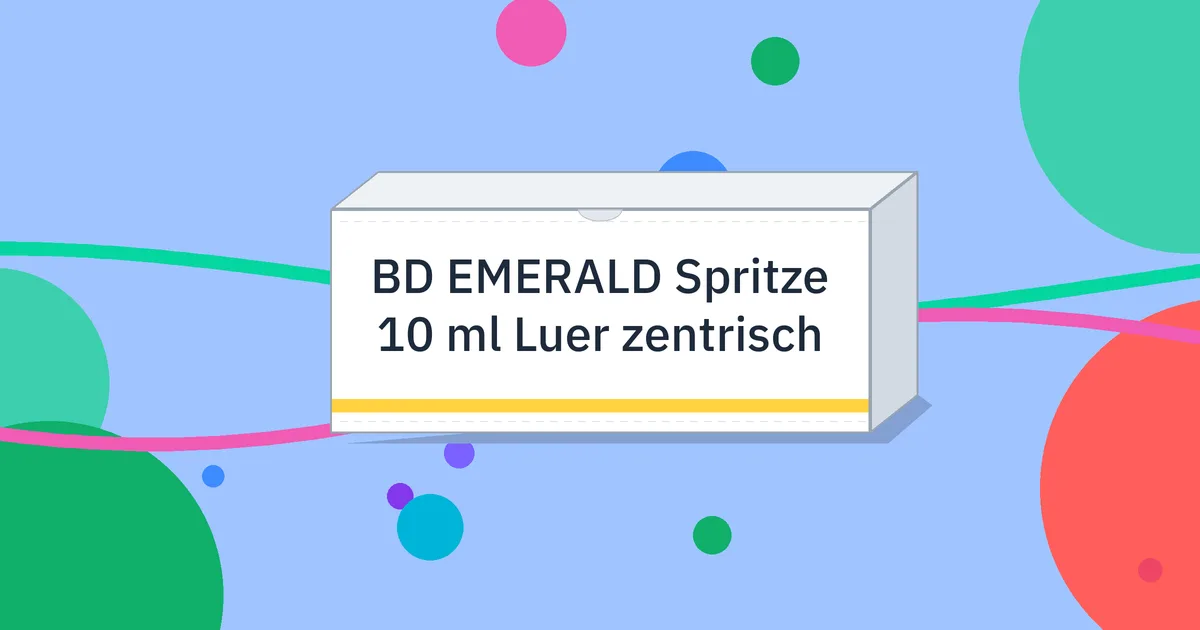 Symbolbild: Packung mit der Aufschrift BD EMERALD Spritze 10 ml Luer zentrisch (PZN 18321727) – Verfügbarkeit und Bezug in Apotheken in Frankfurt am Main