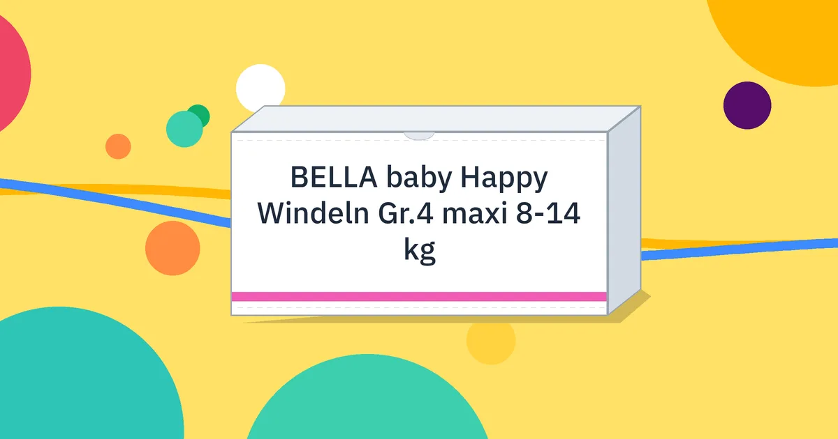 Symbolbild: Packung mit der Aufschrift BELLA baby Happy Windeln Gr.4 maxi 8-14 kg (PZN 19772739) – Verfügbarkeit und Bezug in Apotheken in Frankfurt am Main