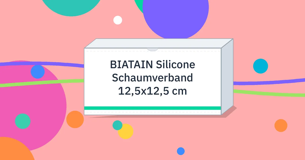 Symbolbild: Packung mit der Aufschrift BIATAIN Silicone Schaumverband 12,5x12,5 cm (PZN 18125469) – Verfügbarkeit und Bezug in Apotheken in Frankfurt am Main