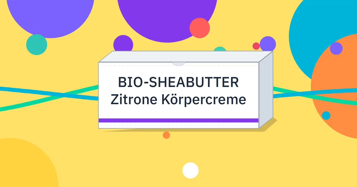 Symbolbild: Packung mit der Aufschrift BIO-SHEABUTTER Zitrone Körpercreme (PZN 17293443) – Verfügbarkeit und Bezug in Apotheken in Frankfurt am Main