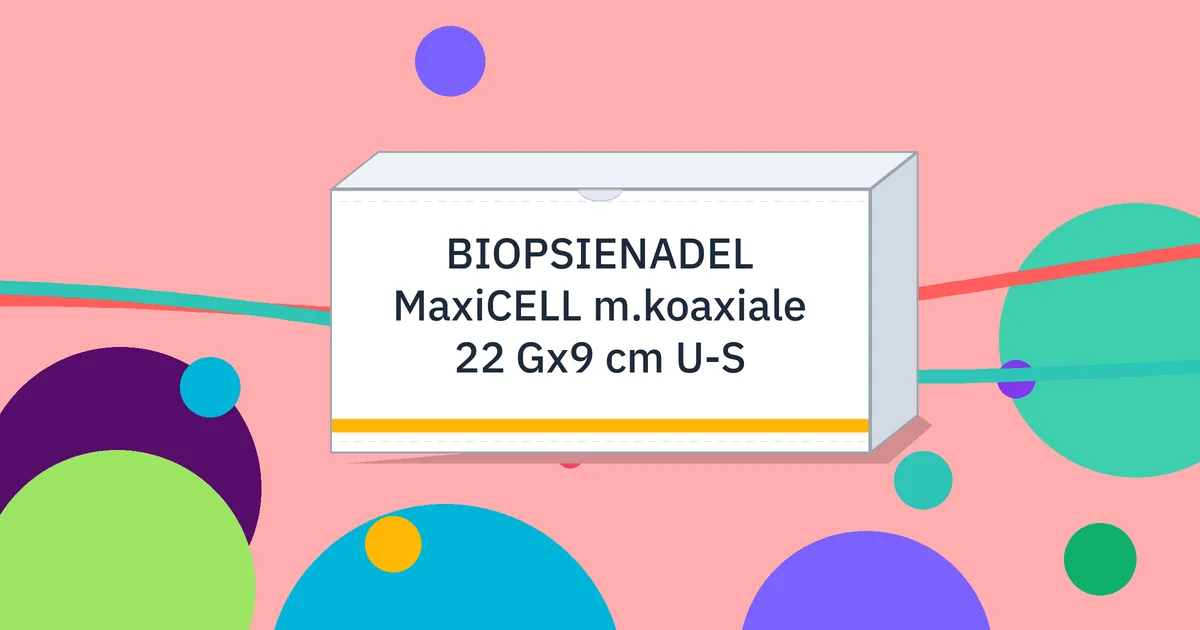 Symbolbild: Packung mit der Aufschrift BIOPSIENADEL MaxiCELL m.koaxiale 22 Gx9 cm U-S (PZN 06771129) – Verfügbarkeit und Bezug in Apotheken in Frankfurt am Main