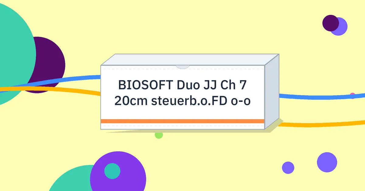 Symbolbild: Packung mit der Aufschrift BIOSOFT Duo JJ Ch 7 20cm steuerb.o.FD o-o (PZN 17510053) – Verfügbarkeit und Bezug in Apotheken in Frankfurt am Main