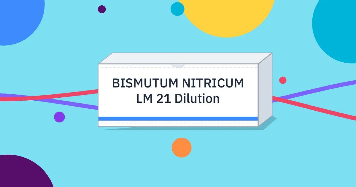 Symbolbild: Packung mit der Aufschrift BISMUTUM NITRICUM LM 21 Dilution (PZN 13387101) – Verfügbarkeit und Bezug in Apotheken in Frankfurt am Main