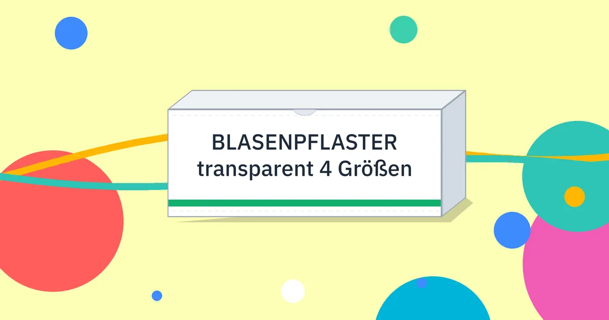 Symbolbild: Packung mit der Aufschrift BLASENPFLASTER transparent 4 Größen (PZN 19269147) – Verfügbarkeit und Bezug in Apotheken in Frankfurt am Main