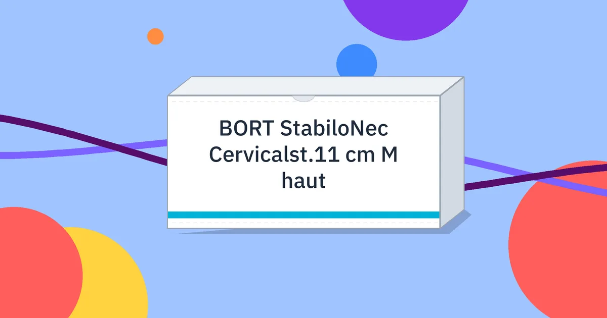 Symbolbild: Packung mit der Aufschrift BORT StabiloNec Cervicalst.11 cm M haut (PZN 08829181) – Verfügbarkeit und Bezug in Apotheken in Frankfurt am Main