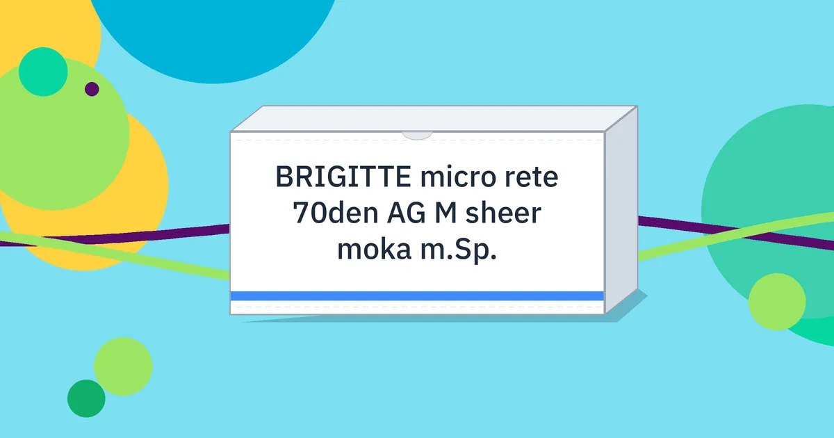 Symbolbild: Packung mit der Aufschrift BRIGITTE micro rete 70den AG M sheer moka m.Sp. (PZN 16183095) – Verfügbarkeit und Bezug in Apotheken in Frankfurt am Main