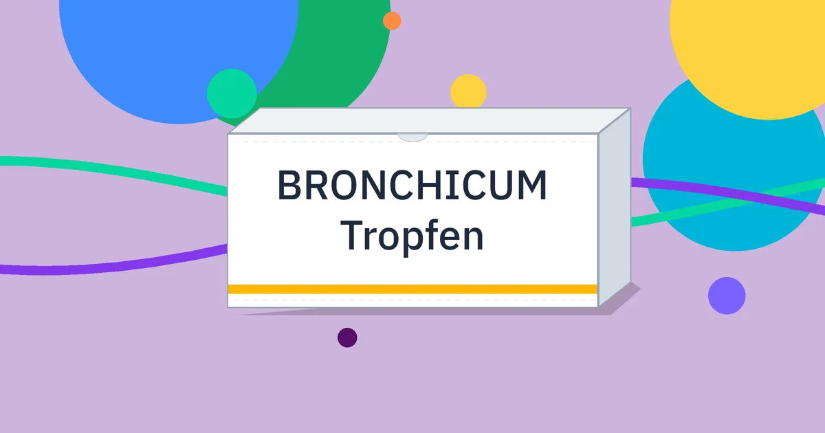 Symbolbild: Packung mit der Aufschrift BRONCHICUM Tropfen (PZN 01852099) – Verfügbarkeit und Bezug in Apotheken in Frankfurt am Main