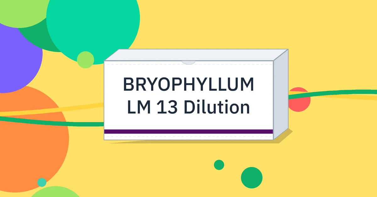 Symbolbild: Packung mit der Aufschrift BRYOPHYLLUM LM 13 Dilution (PZN 13397387) – Verfügbarkeit und Bezug in Apotheken in Frankfurt am Main