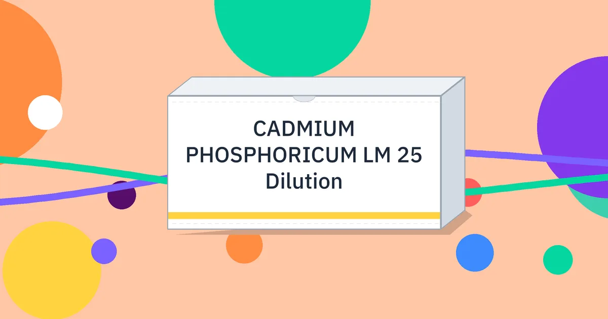 Symbolbild: Packung mit der Aufschrift CADMIUM PHOSPHORICUM LM 25 Dilution (PZN 13402361) – Verfügbarkeit und Bezug in Apotheken in Frankfurt am Main
