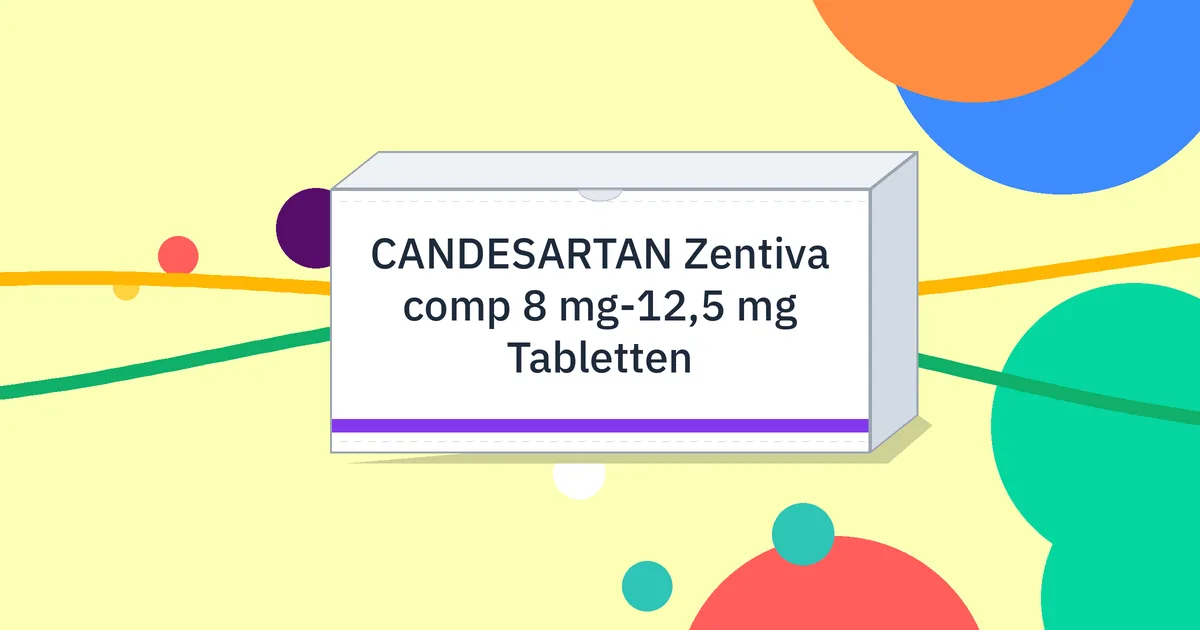 Symbolbild: Packung mit der Aufschrift CANDESARTAN Zentiva comp 8 mg-12,5 mg Tabletten (PZN 09392326) – Verfügbarkeit und Bezug in Apotheken in Frankfurt am Main