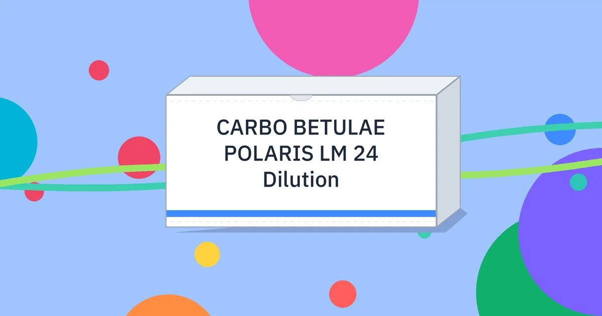 Symbolbild: Packung mit der Aufschrift CARBO BETULAE POLARIS LM 24 Dilution (PZN 13764360) – Verfügbarkeit und Bezug in Apotheken in Frankfurt am Main