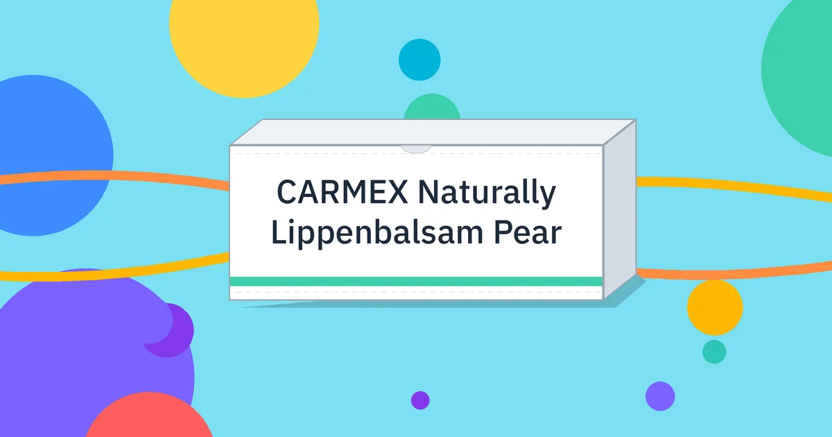 Symbolbild: Packung mit der Aufschrift CARMEX Naturally Lippenbalsam Pear (PZN 18748012) – Verfügbarkeit und Bezug in Apotheken in Frankfurt am Main