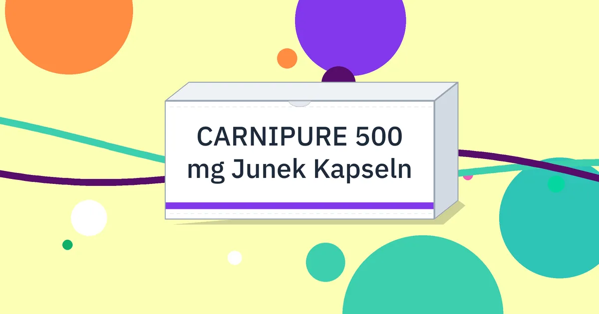 Symbolbild: Packung mit der Aufschrift CARNIPURE 500 mg Junek Kapseln (PZN 01105209) – Verfügbarkeit und Bezug in Apotheken in Frankfurt am Main