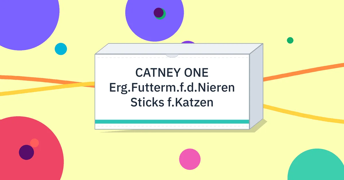 Symbolbild: Packung mit der Aufschrift CATNEY ONE Erg.Futterm.f.d.Nieren Sticks f.Katzen (PZN 19745458) – Verfügbarkeit und Bezug in Apotheken in Frankfurt am Main