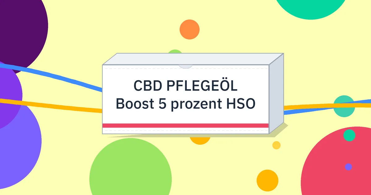 Symbolbild: Packung mit der Aufschrift CBD PFLEGEÖL Boost 5 prozent HSO (PZN 18654009) – Verfügbarkeit und Bezug in Apotheken in Frankfurt am Main