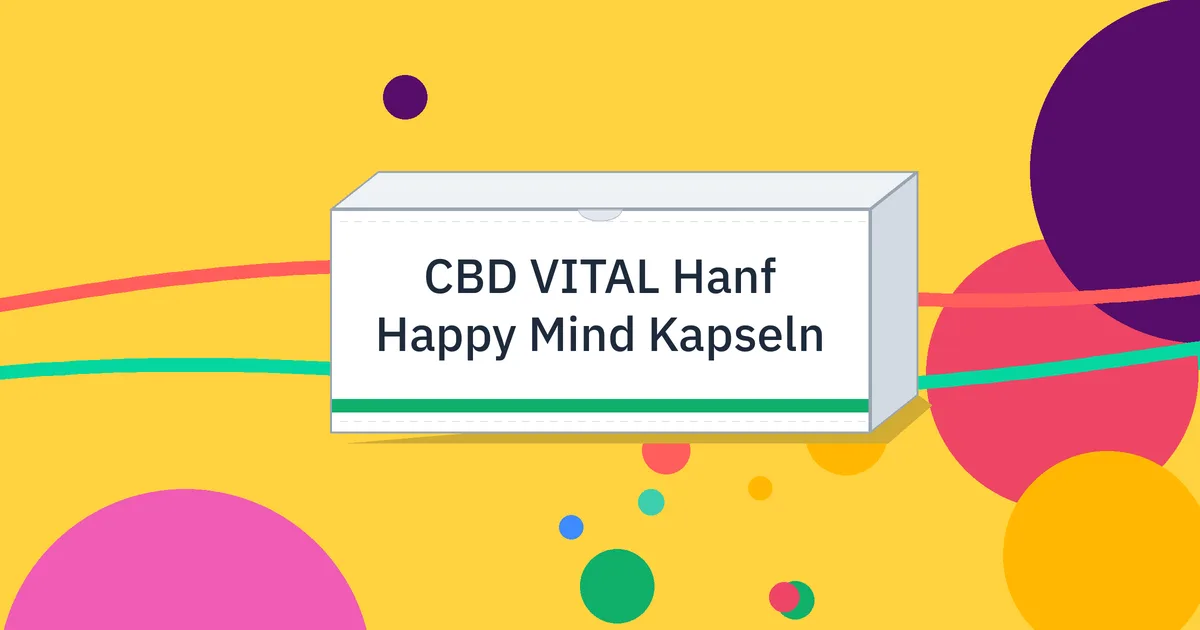 Symbolbild: Packung mit der Aufschrift CBD VITAL Hanf Happy Mind Kapseln (PZN 17258263) – Verfügbarkeit und Bezug in Apotheken in Frankfurt am Main