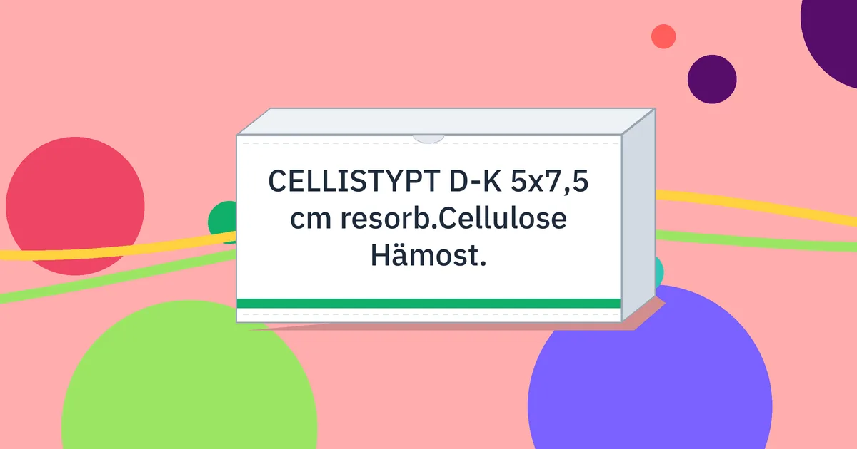 Symbolbild: Packung mit der Aufschrift CELLISTYPT D-K 5x7,5 cm resorb.Cellulose Hämost. (PZN 15261485) – Verfügbarkeit und Bezug in Apotheken in Frankfurt am Main
