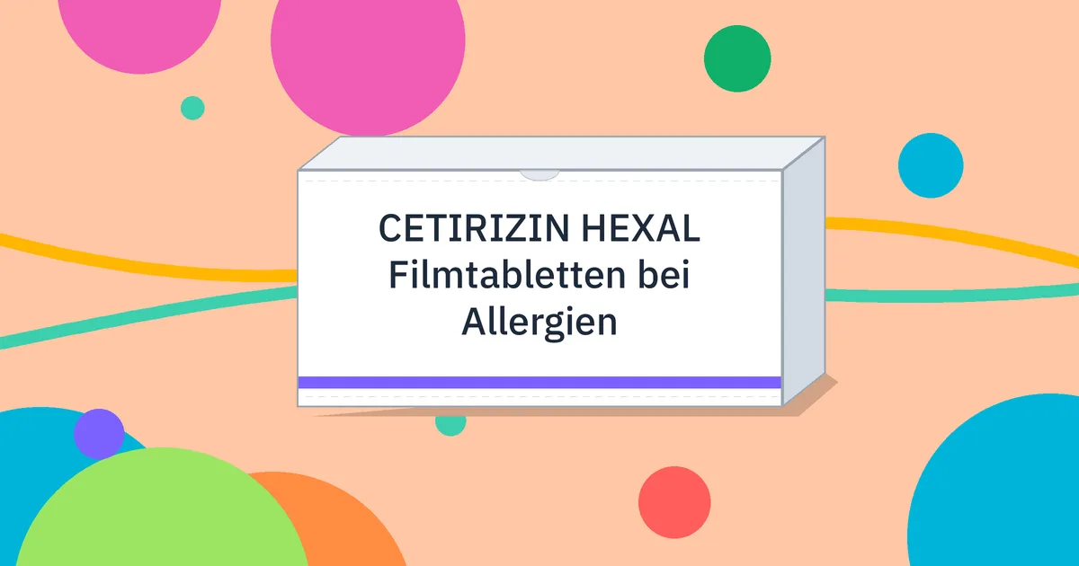 Symbolbild: Packung mit der Aufschrift CETIRIZIN HEXAL Filmtabletten bei Allergien (PZN 01830146) – Verfügbarkeit und Bezug in Apotheken in Frankfurt am Main