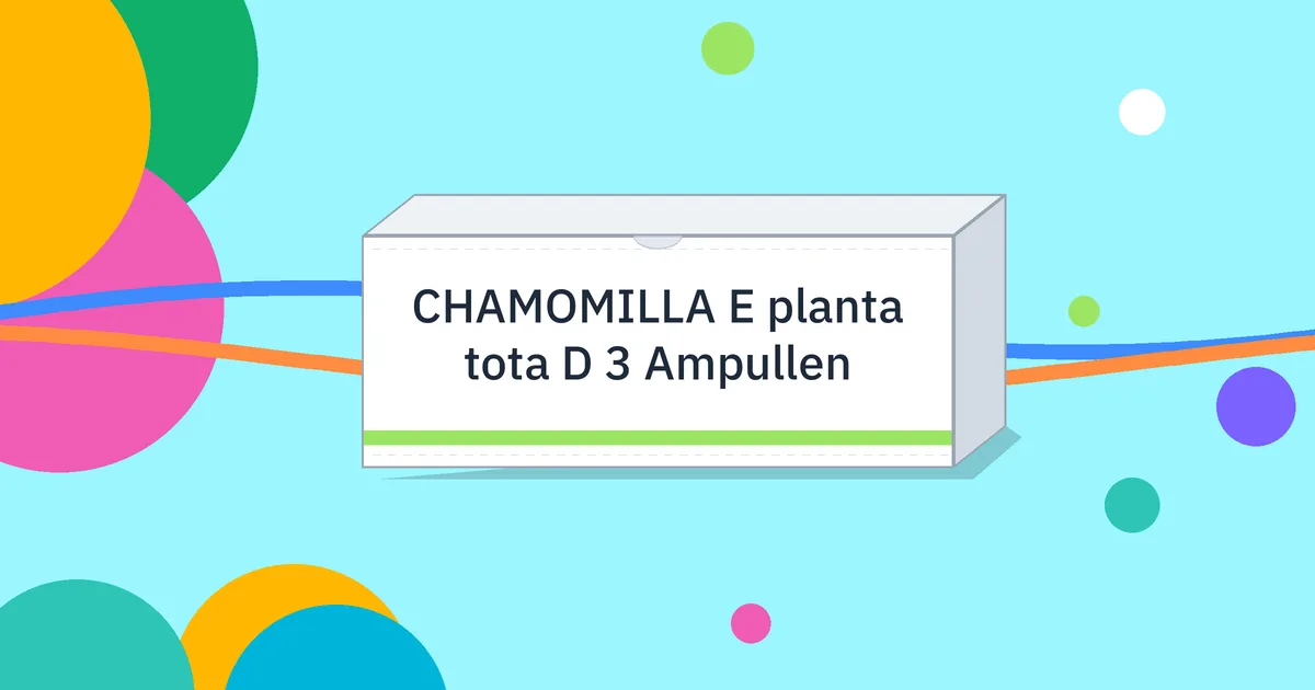Symbolbild: Packung mit der Aufschrift CHAMOMILLA E planta tota D 3 Ampullen (PZN 02883989) – Verfügbarkeit und Bezug in Apotheken in Frankfurt am Main