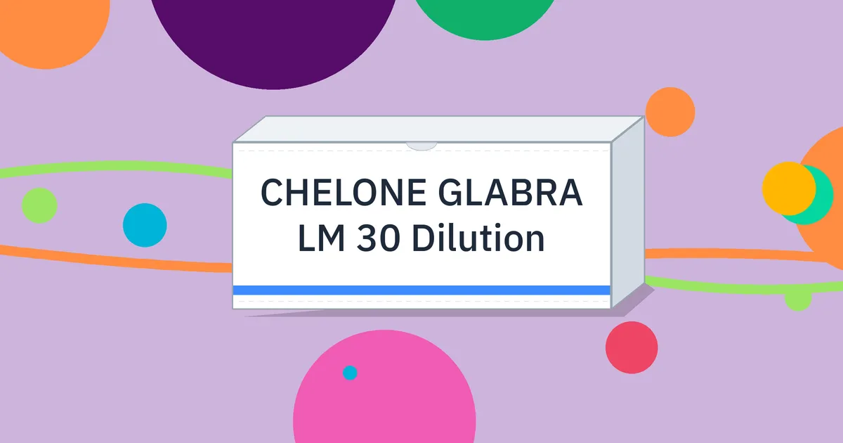 Symbolbild: Packung mit der Aufschrift CHELONE GLABRA LM 30 Dilution (PZN 13440108) – Verfügbarkeit und Bezug in Apotheken in Frankfurt am Main