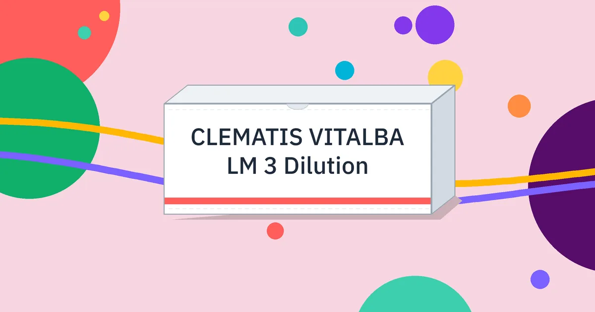 Symbolbild: Packung mit der Aufschrift CLEMATIS VITALBA LM 3 Dilution (PZN 13447257) – Verfügbarkeit und Bezug in Apotheken in Frankfurt am Main
