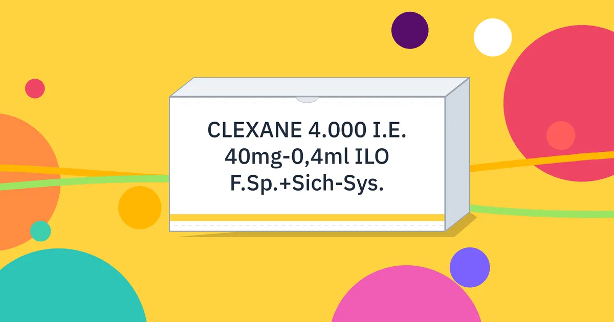 Symbolbild: Packung mit der Aufschrift CLEXANE 4.000 I.E. 40mg-0,4ml ILO F.Sp.+Sich-Sys. (PZN 18035714) – Verfügbarkeit und Bezug in Apotheken in Frankfurt am Main