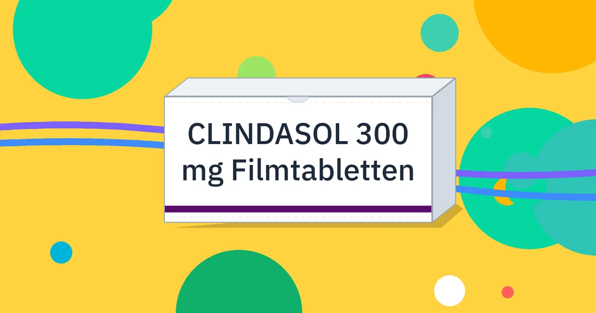 Symbolbild: Packung mit der Aufschrift CLINDASOL 300 mg Filmtabletten (PZN 06794627) – Verfügbarkeit und Bezug in Apotheken in Frankfurt am Main