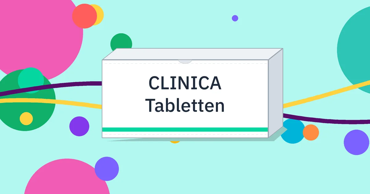 Symbolbild: Packung mit der Aufschrift CLINICA Tabletten (PZN 19626618) – Verfügbarkeit und Bezug in Apotheken in Frankfurt am Main