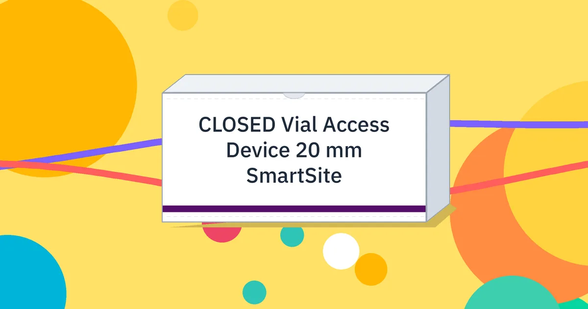 Symbolbild: Packung mit der Aufschrift CLOSED Vial Access Device 20 mm SmartSite (PZN 10340636) – Verfügbarkeit und Bezug in Apotheken in Frankfurt am Main
