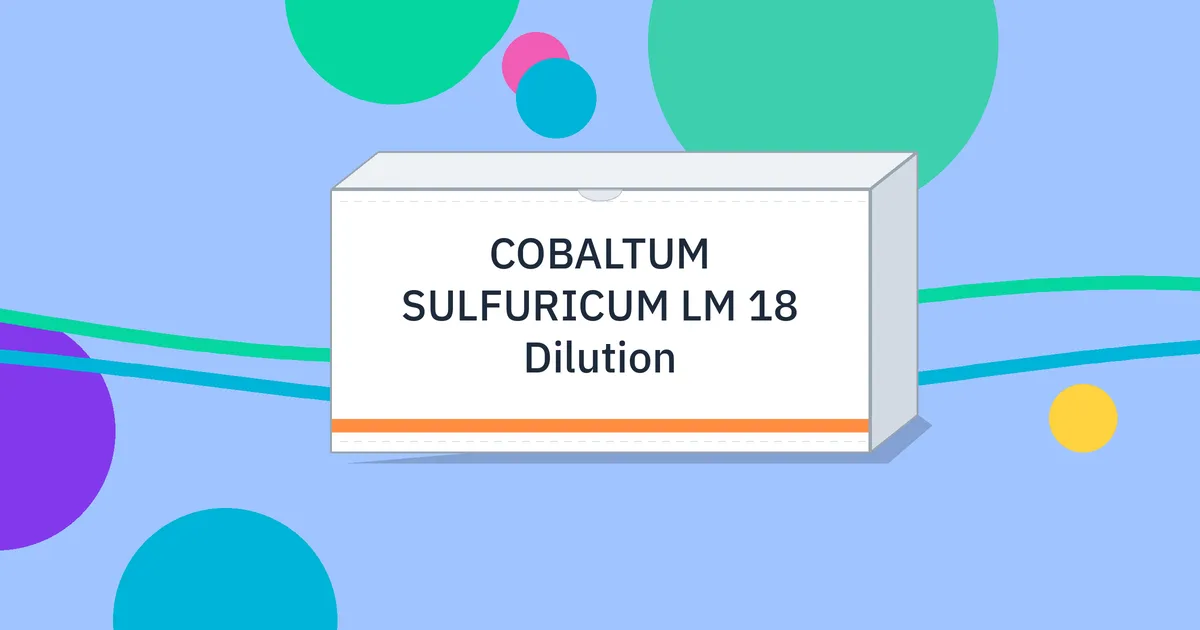 Symbolbild: Packung mit der Aufschrift COBALTUM SULFURICUM LM 18 Dilution (PZN 12824597) – Verfügbarkeit und Bezug in Apotheken in Frankfurt am Main