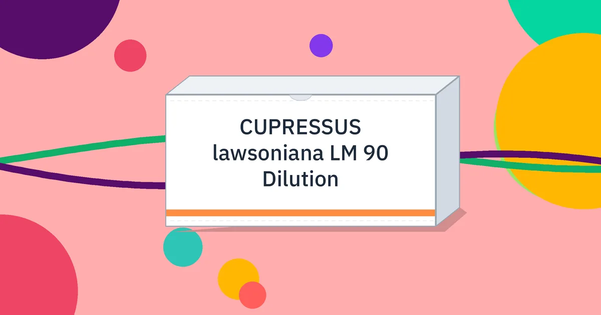 Symbolbild: Packung mit der Aufschrift CUPRESSUS lawsoniana LM 90 Dilution (PZN 13458002) – Verfügbarkeit und Bezug in Apotheken in Frankfurt am Main