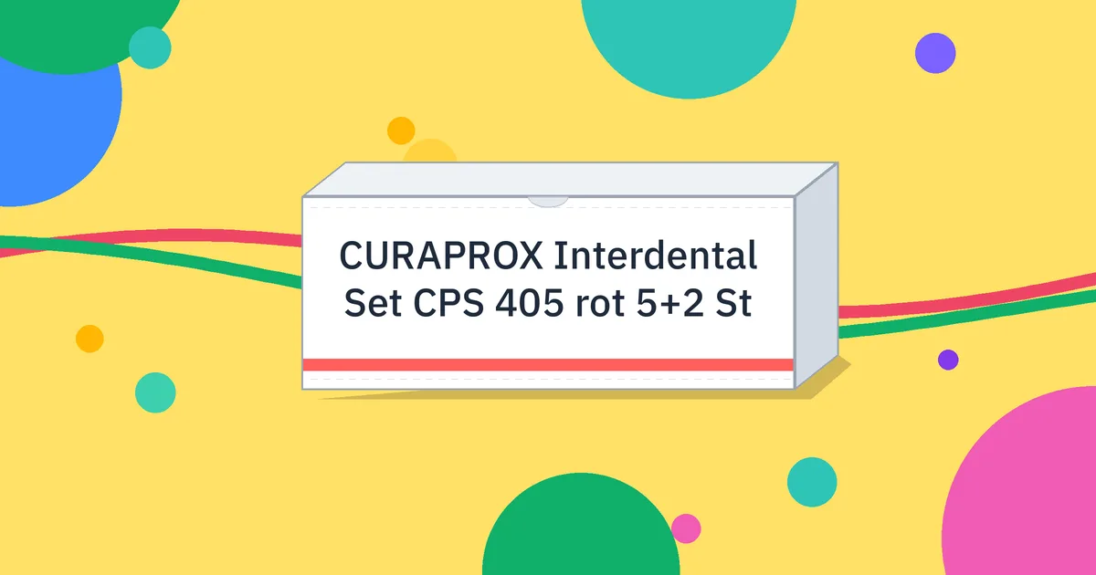Symbolbild: Packung mit der Aufschrift CURAPROX Interdental Set CPS 405 rot 5+2 St (PZN 19490219) – Verfügbarkeit und Bezug in Apotheken in Frankfurt am Main