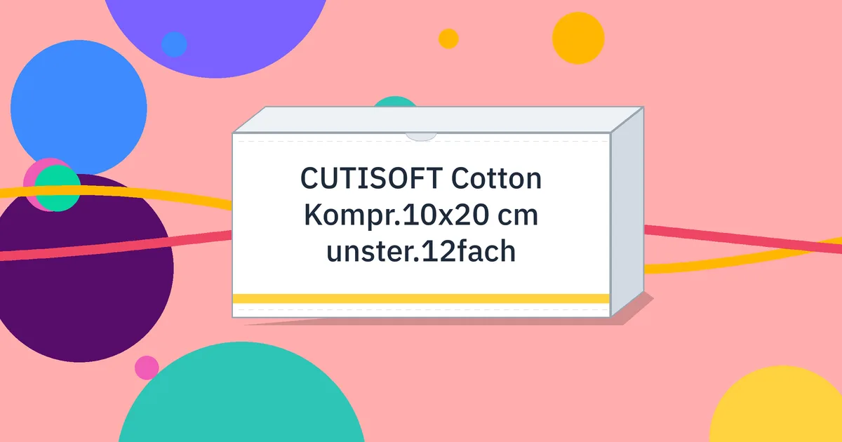 Symbolbild: Packung mit der Aufschrift CUTISOFT Cotton Kompr.10x20 cm unster.12fach (PZN 03896971) – Verfügbarkeit und Bezug in Apotheken in Frankfurt am Main