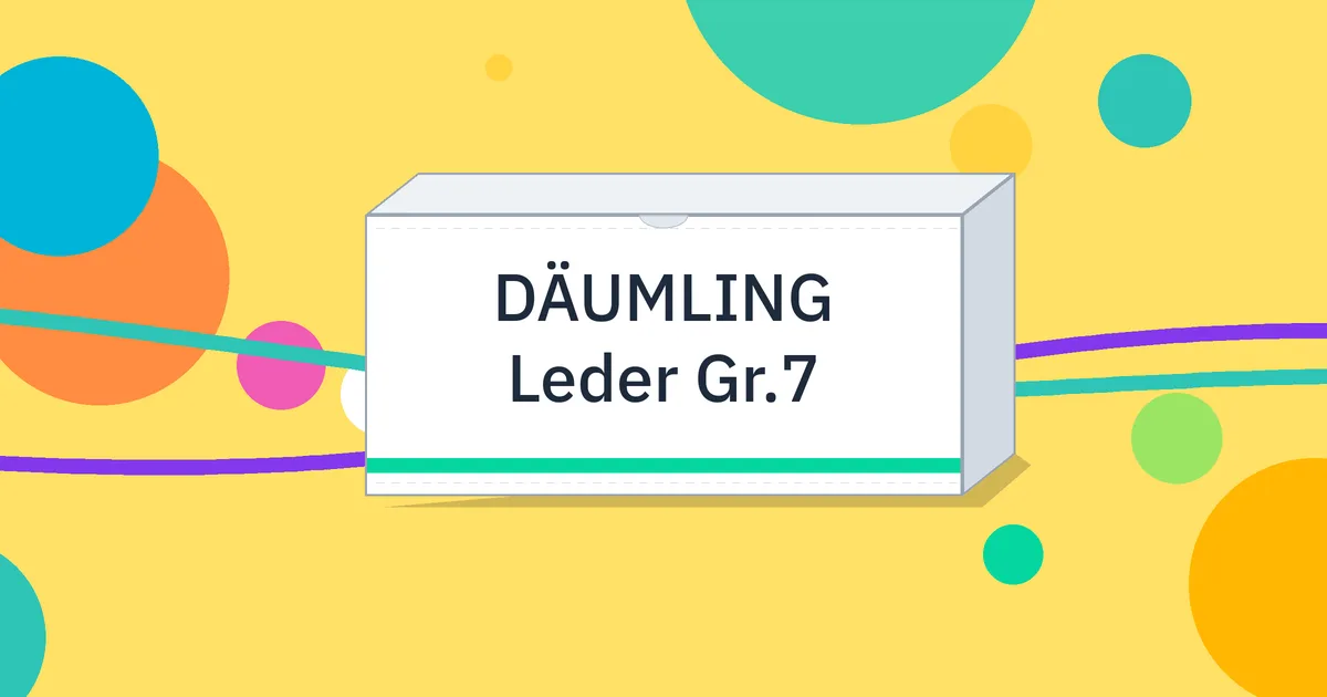 Symbolbild: Packung mit der Aufschrift DÄUMLING Leder Gr.7 (PZN 08517205) – Verfügbarkeit und Bezug in Apotheken in Frankfurt am Main
