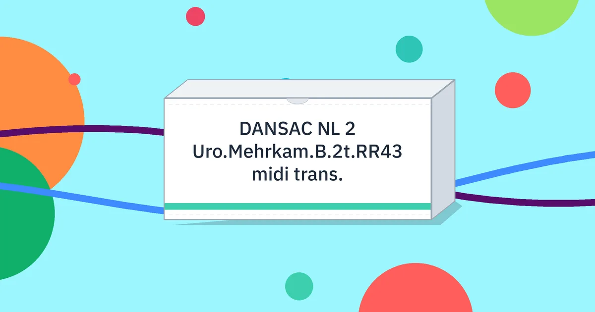 Symbolbild: Packung mit der Aufschrift DANSAC NL 2 Uro.Mehrkam.B.2t.RR43 midi trans. (PZN 18179689) – Verfügbarkeit und Bezug in Apotheken in Frankfurt am Main