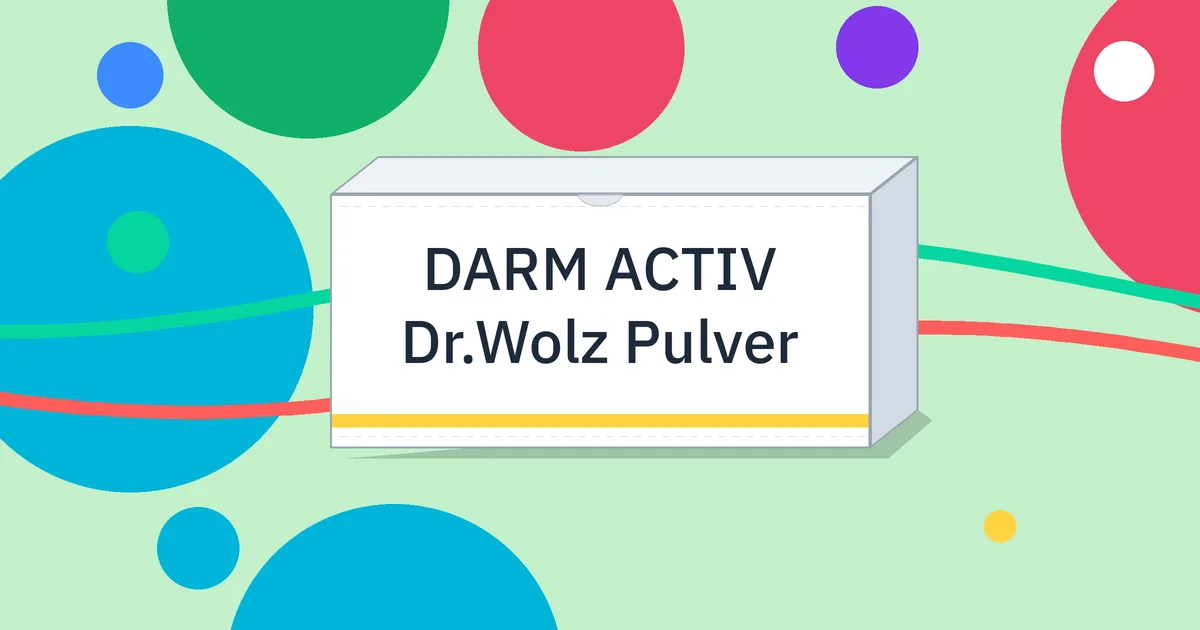 Symbolbild: Packung mit der Aufschrift DARM ACTIV Dr.Wolz Pulver (PZN 10709780) – Verfügbarkeit und Bezug in Apotheken in Frankfurt am Main