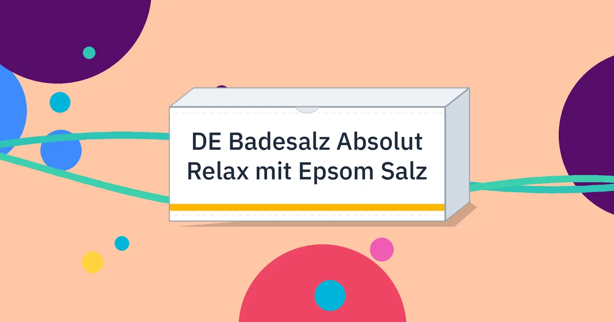 Symbolbild: Packung mit der Aufschrift DE Badesalz Absolut Relax mit Epsom Salz (PZN 18681348) – Verfügbarkeit und Bezug in Apotheken in Frankfurt am Main