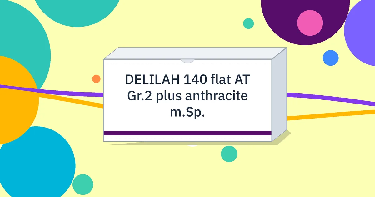 Symbolbild: Packung mit der Aufschrift DELILAH 140 flat AT Gr.2 plus anthracite m.Sp. (PZN 14247945) – Verfügbarkeit und Bezug in Apotheken in Frankfurt am Main