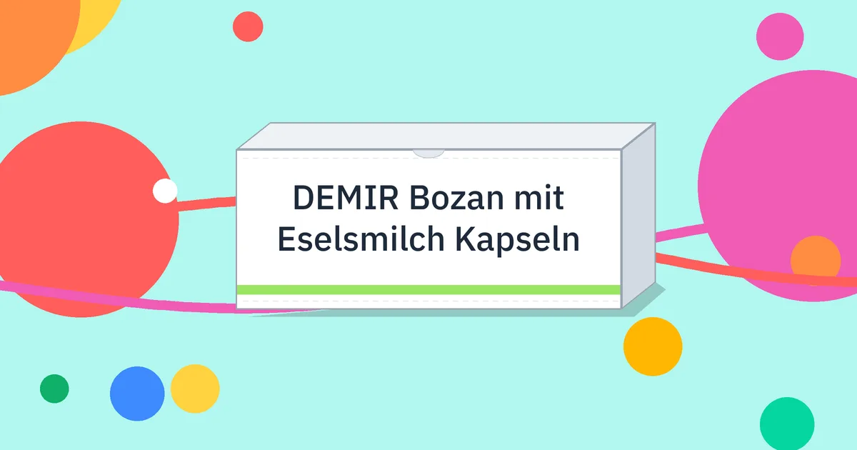 Symbolbild: Packung mit der Aufschrift DEMIR Bozan mit Eselsmilch Kapseln (PZN 19680115) – Verfügbarkeit und Bezug in Apotheken in Frankfurt am Main